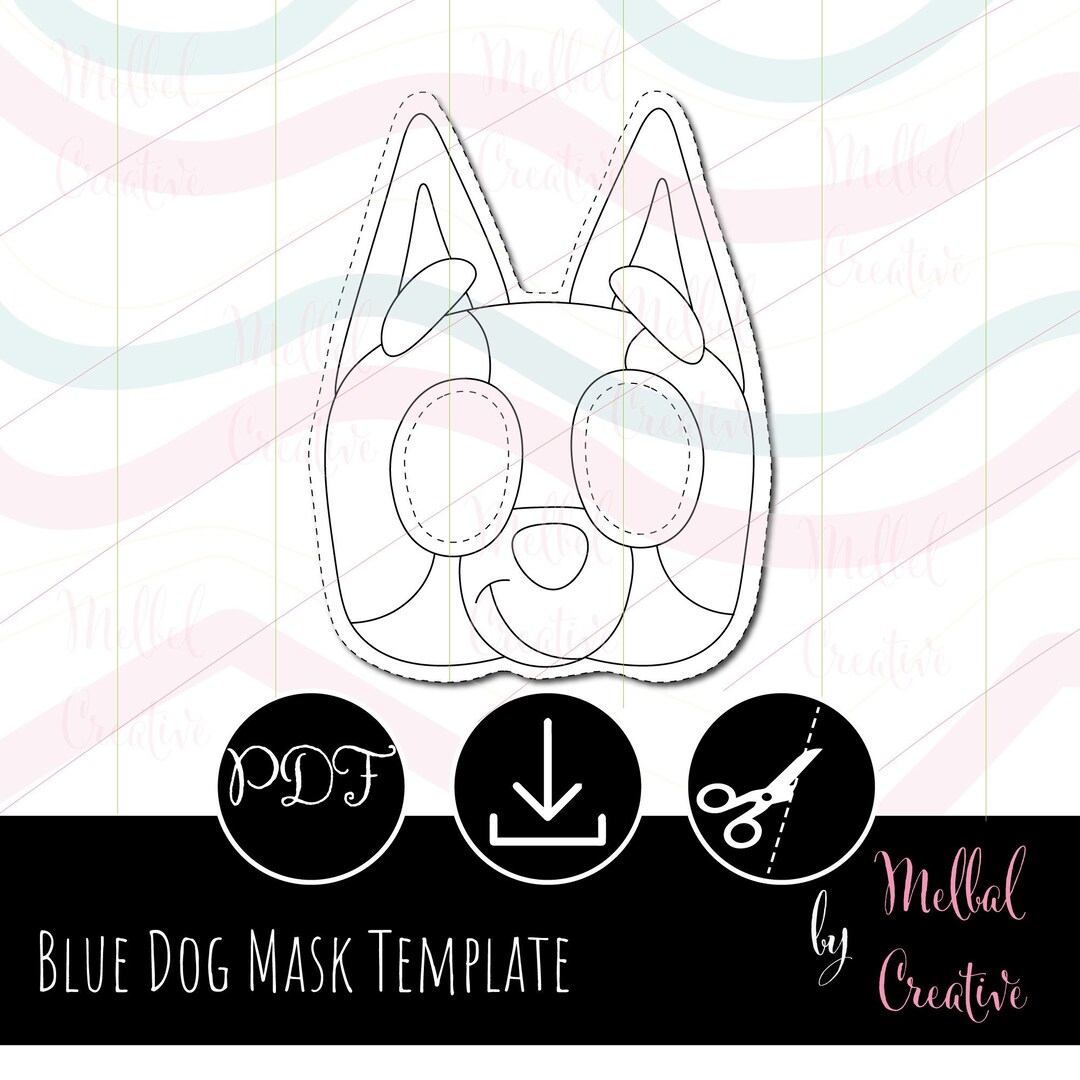 Bluey Mask Kids Colouring for Kids Birthday, Kids Craft, Kids Learning ...