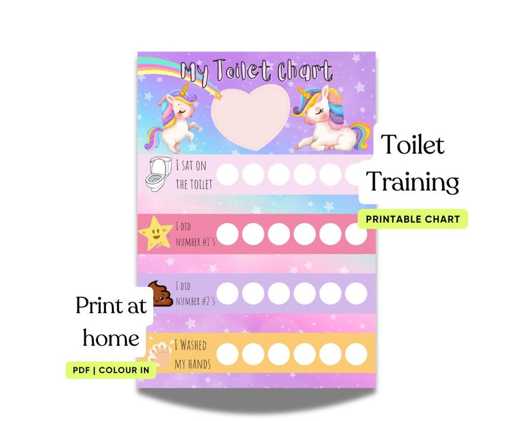 Unicorn Potty Training Chart PDF | A4 Printable Reward Poster for Kids ...