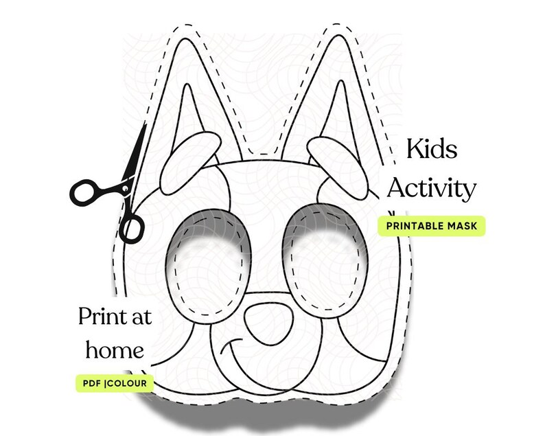 Kids Birthday Activity, Kids Mask, Kids Learning, A4 Printable, PDF ...