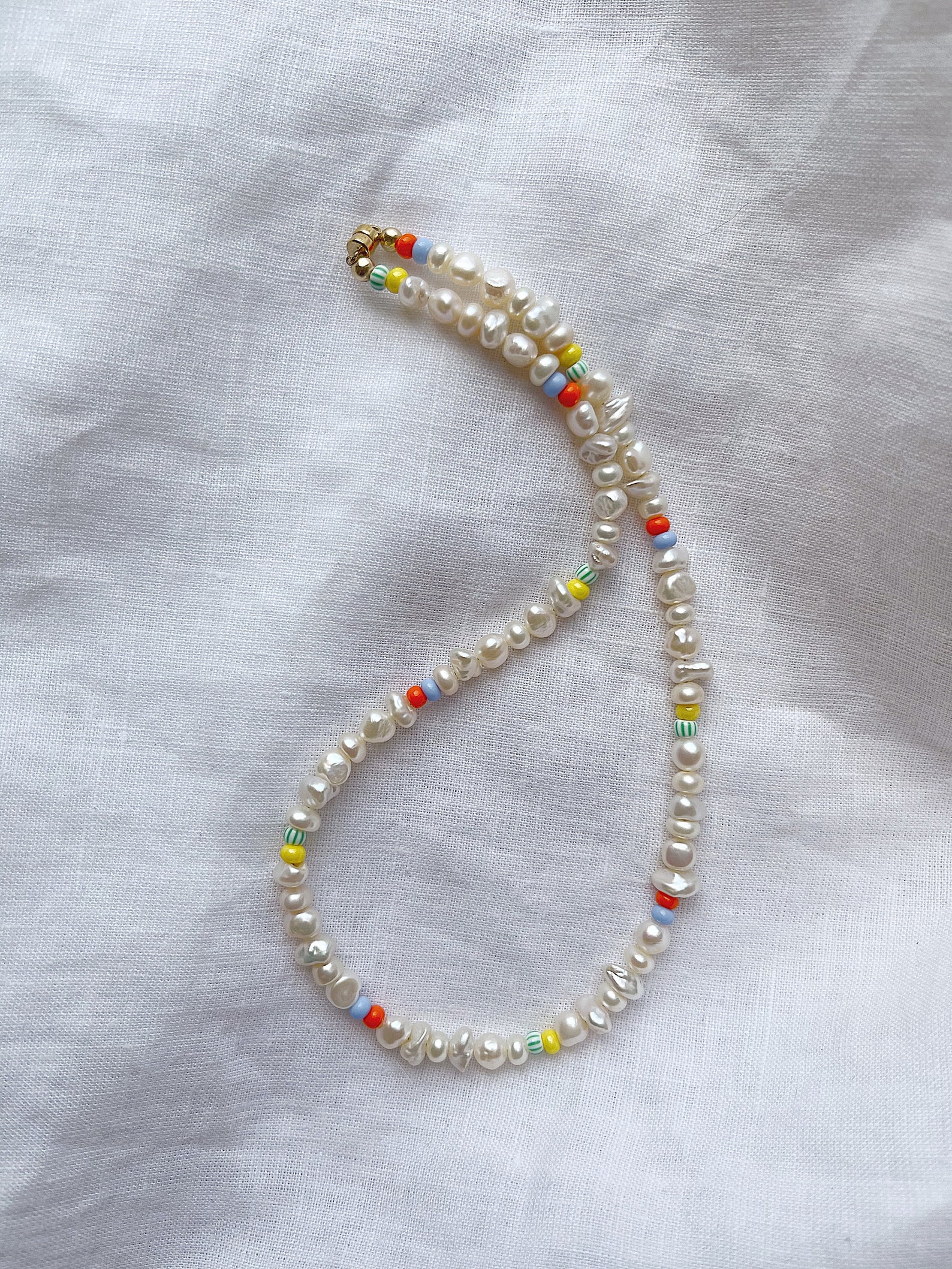 Freshwater Pearl and Colorful Bead Necklace Unique Pearl | Etsy