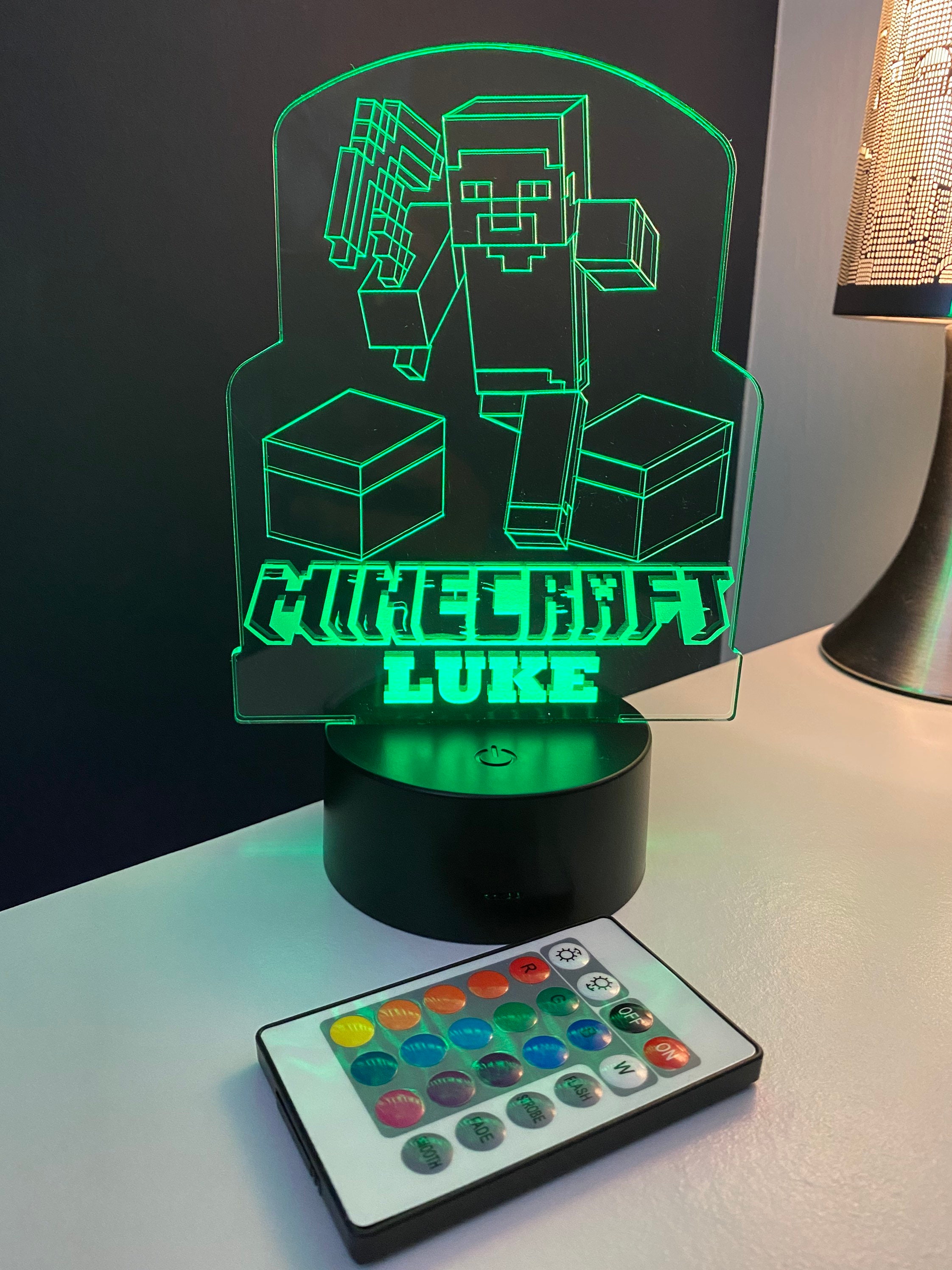 Personalised Minecraft LED Light | Etsy