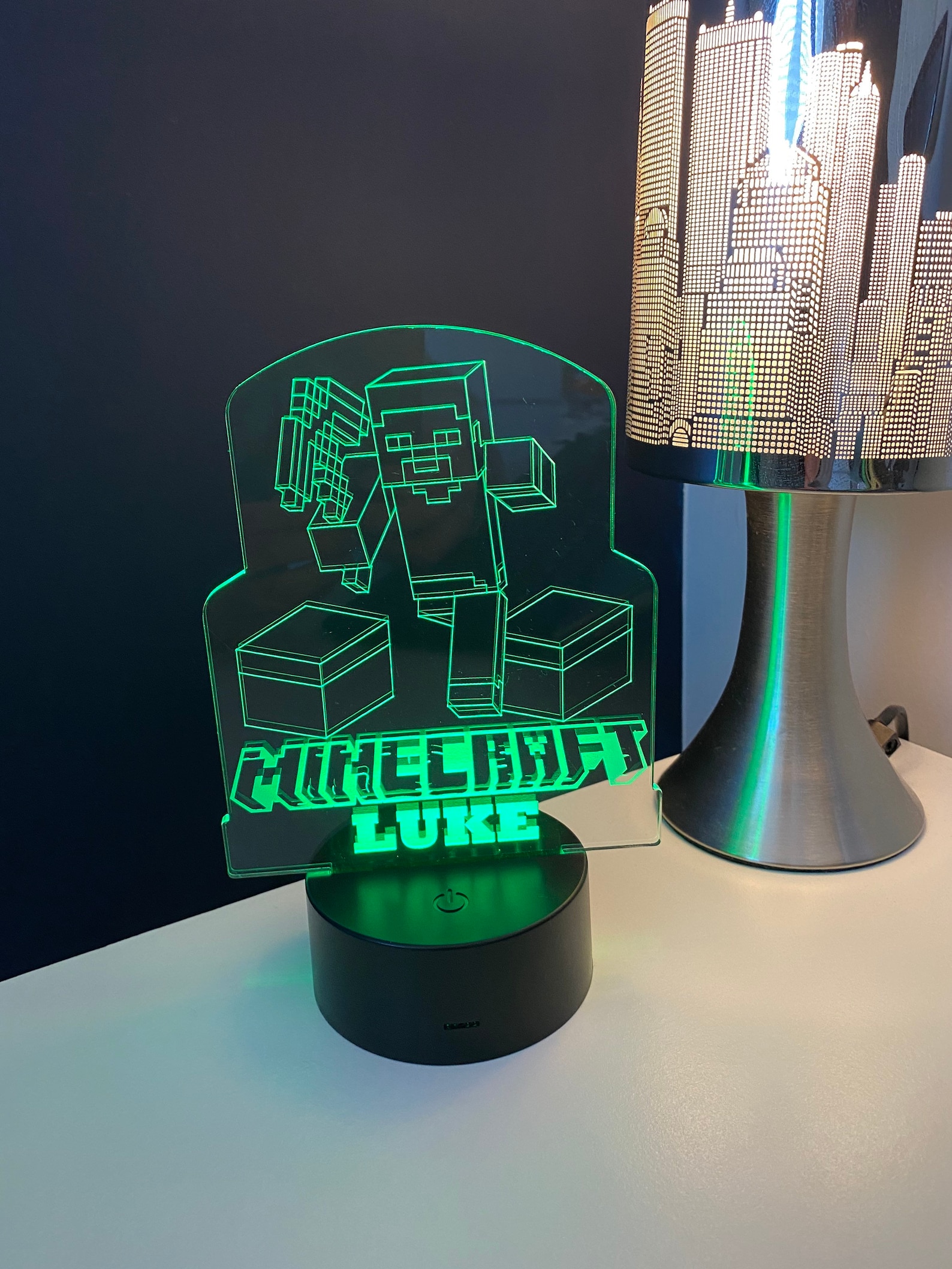 Personalised Minecraft LED Light | Etsy
