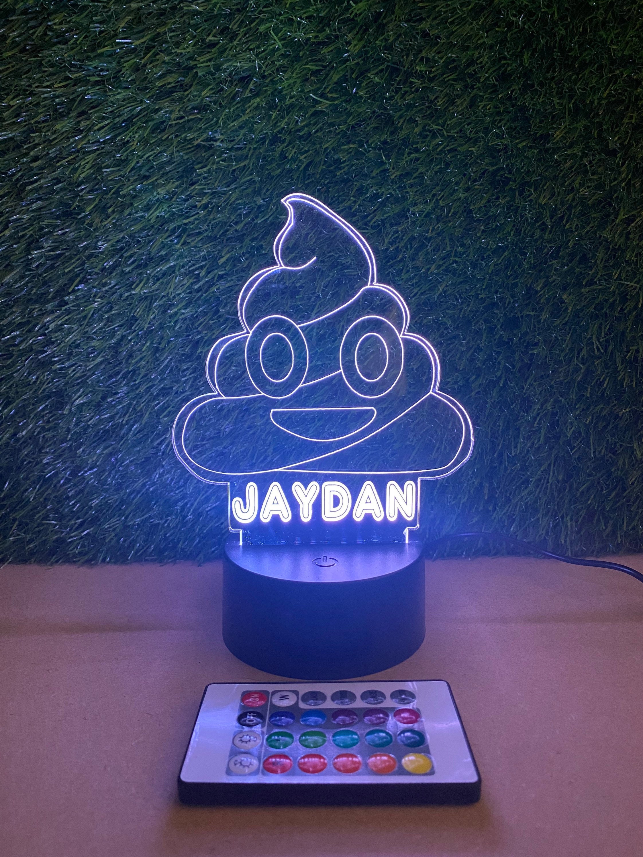 Poop Emoji Night Light, LED Night Lamp, With Remote Control, 16 Color ...