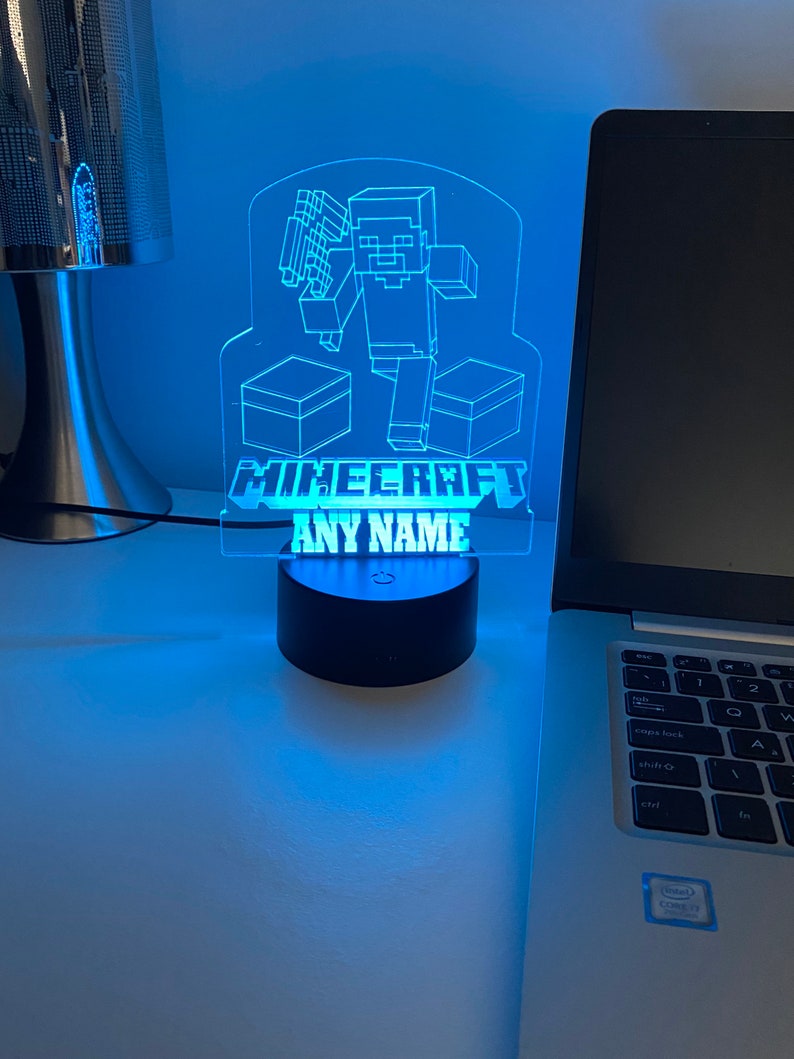 Personalised Minecraft LED Light | Etsy UK