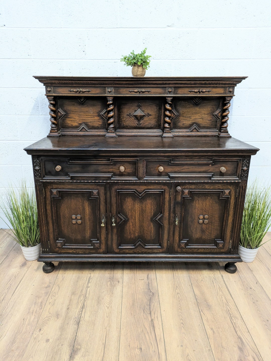 Antique Carved Court Cupboard - Etsy UK