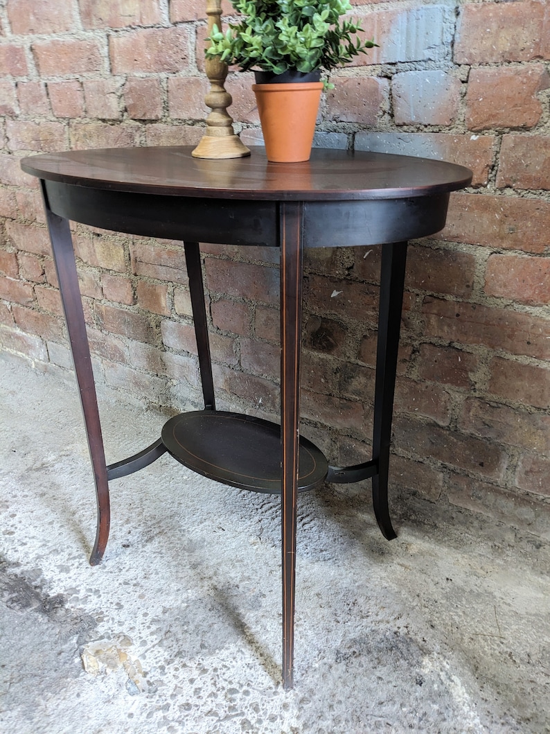 Vintage Oval Side Table - Etsy