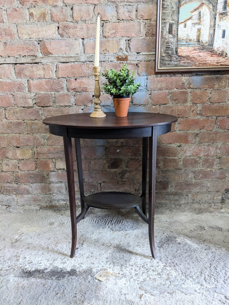 Vintage Oval Side Table - Etsy
