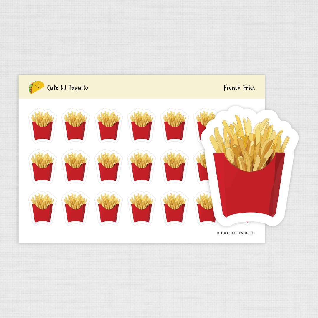 French Fries Planner Stickers - PRINTED - Diary Stickers, Journal ...