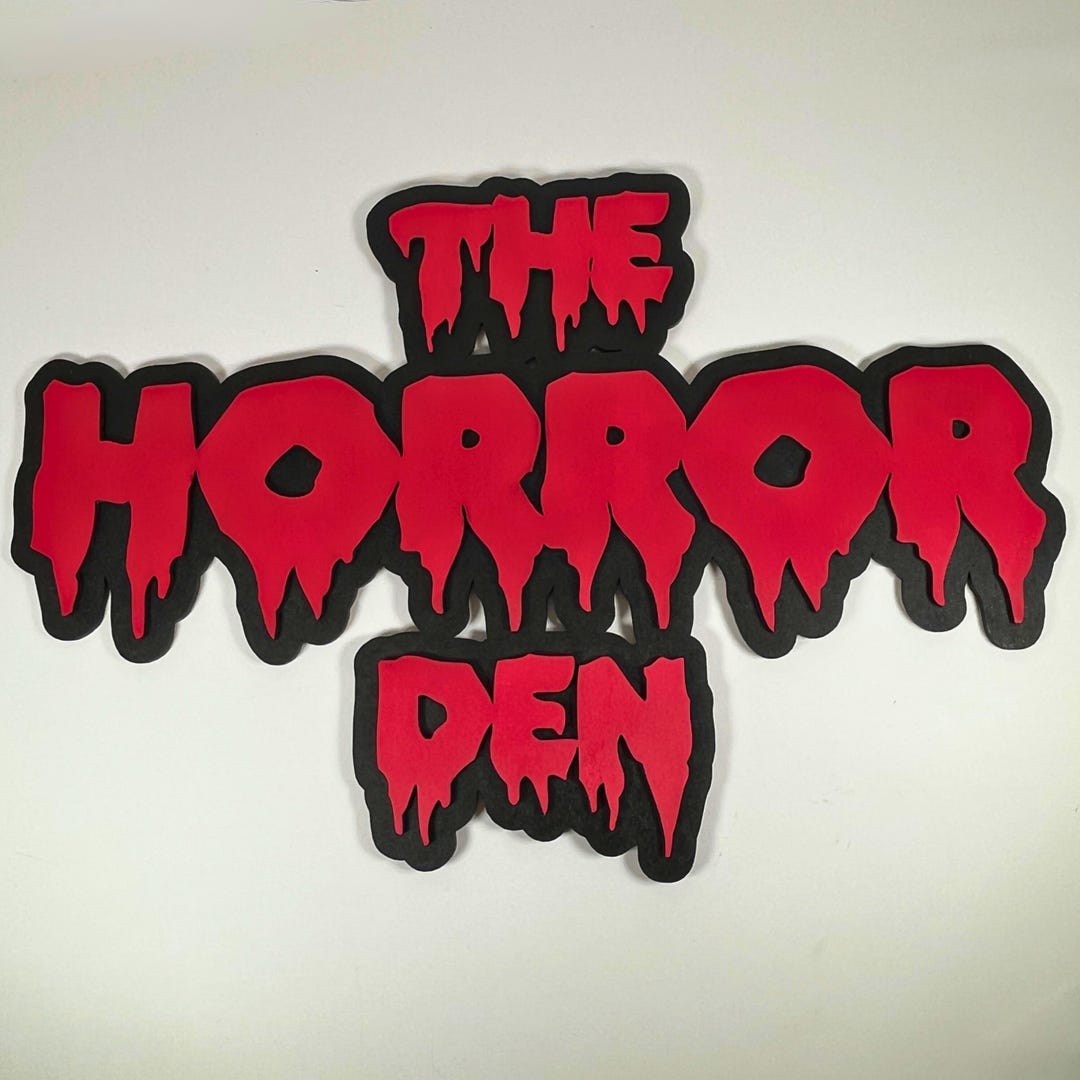 The Horror Den Deluxe Wall Sign Door Sign Shelf Art, Movie Room Display ...
