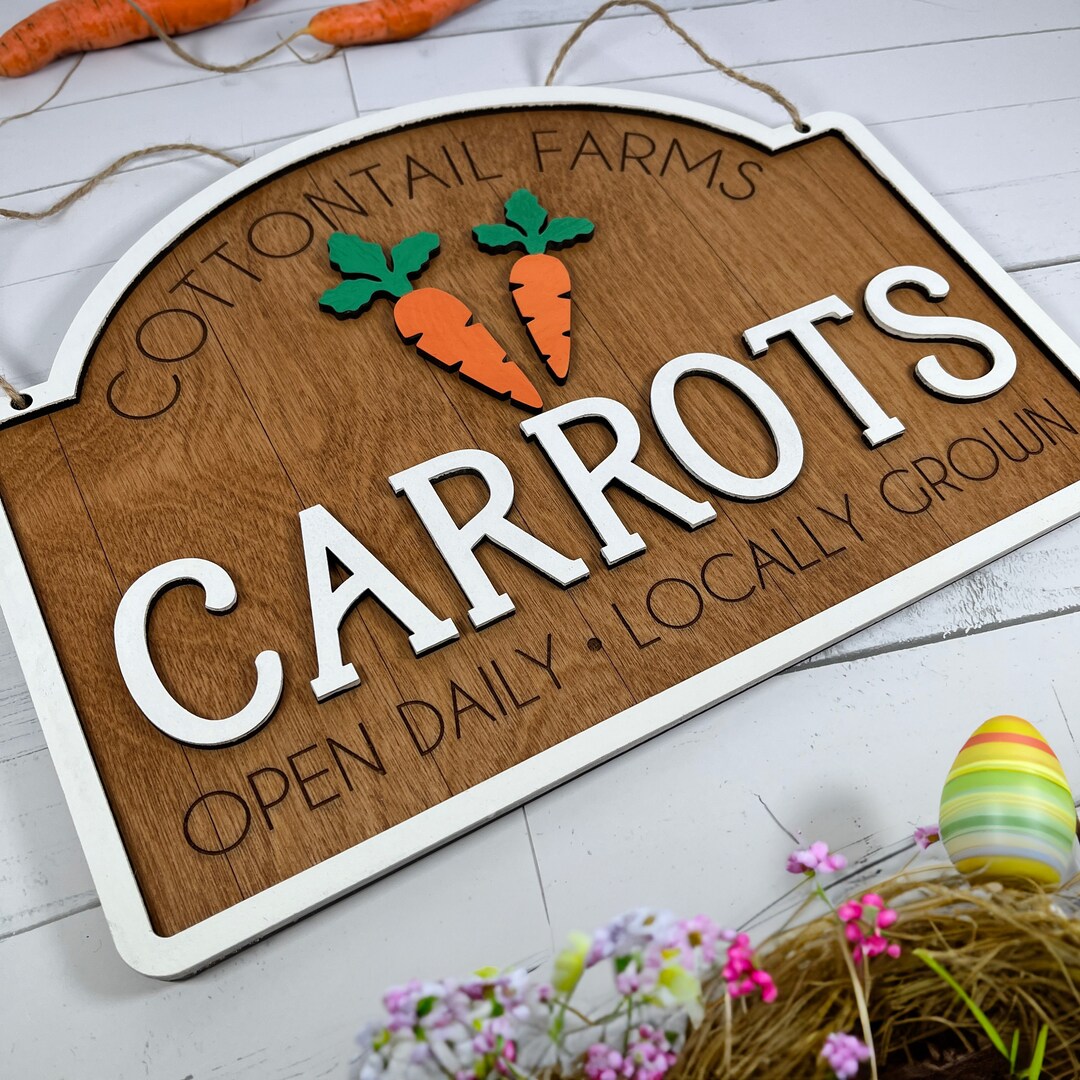 Easter Carrot Farm Sign, Door Hanger, Easter Decor, Easter Basket ...