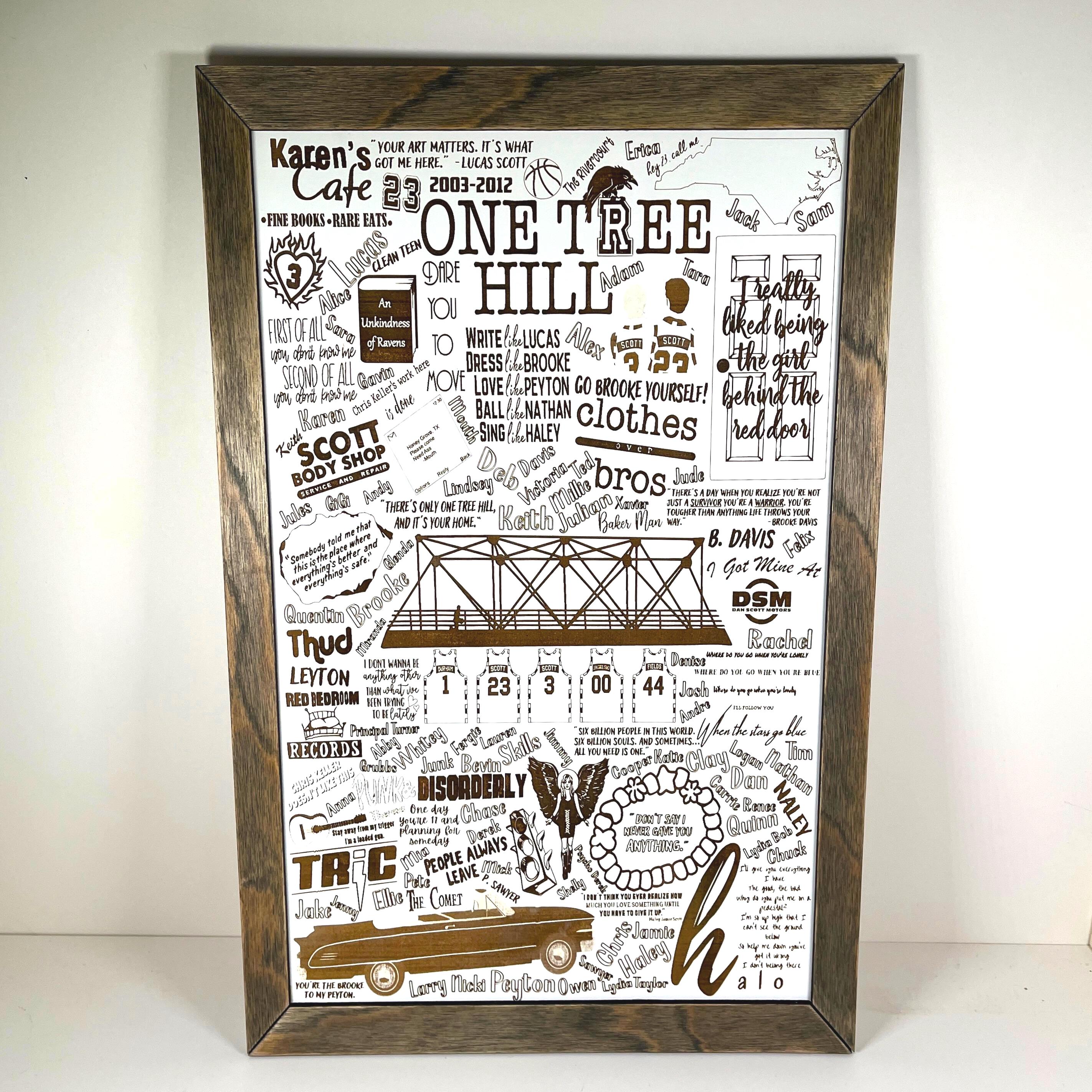 One Tree Hill Engraved Wood Art: Pop Culture Wall Art Gifts - Etsy