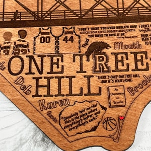 Large Wooden Engraved One Tree Hill North Carolina Wall Art, Brooke ...
