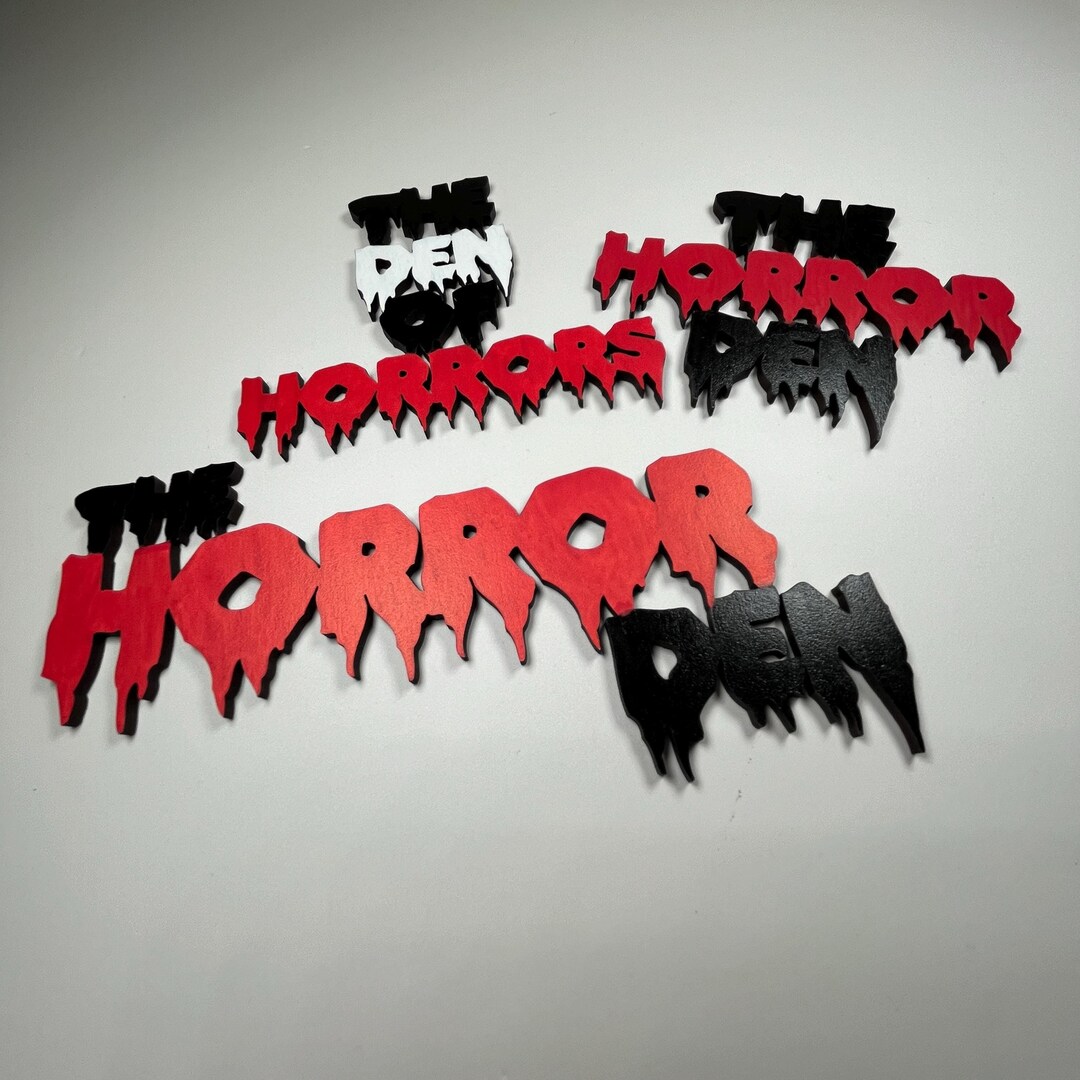 The Horror Den Wall Sign Door Sign Shelf Art, Movie Room Display Gift ...