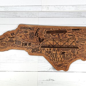 Large Wooden Engraved One Tree Hill North Carolina Wall Art, Brooke ...