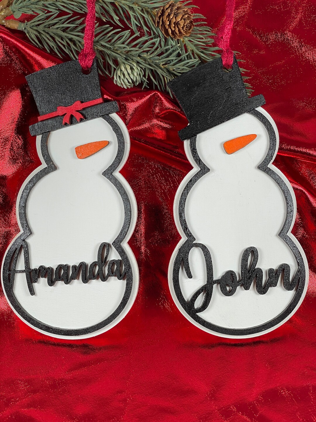 Personalized Christmas Snowman Name Ornament, Personalized Christmas ...
