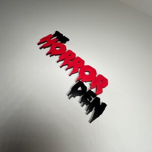 The Horror Den Wall Sign Door Sign Shelf Art, Movie Room Display Gift ...