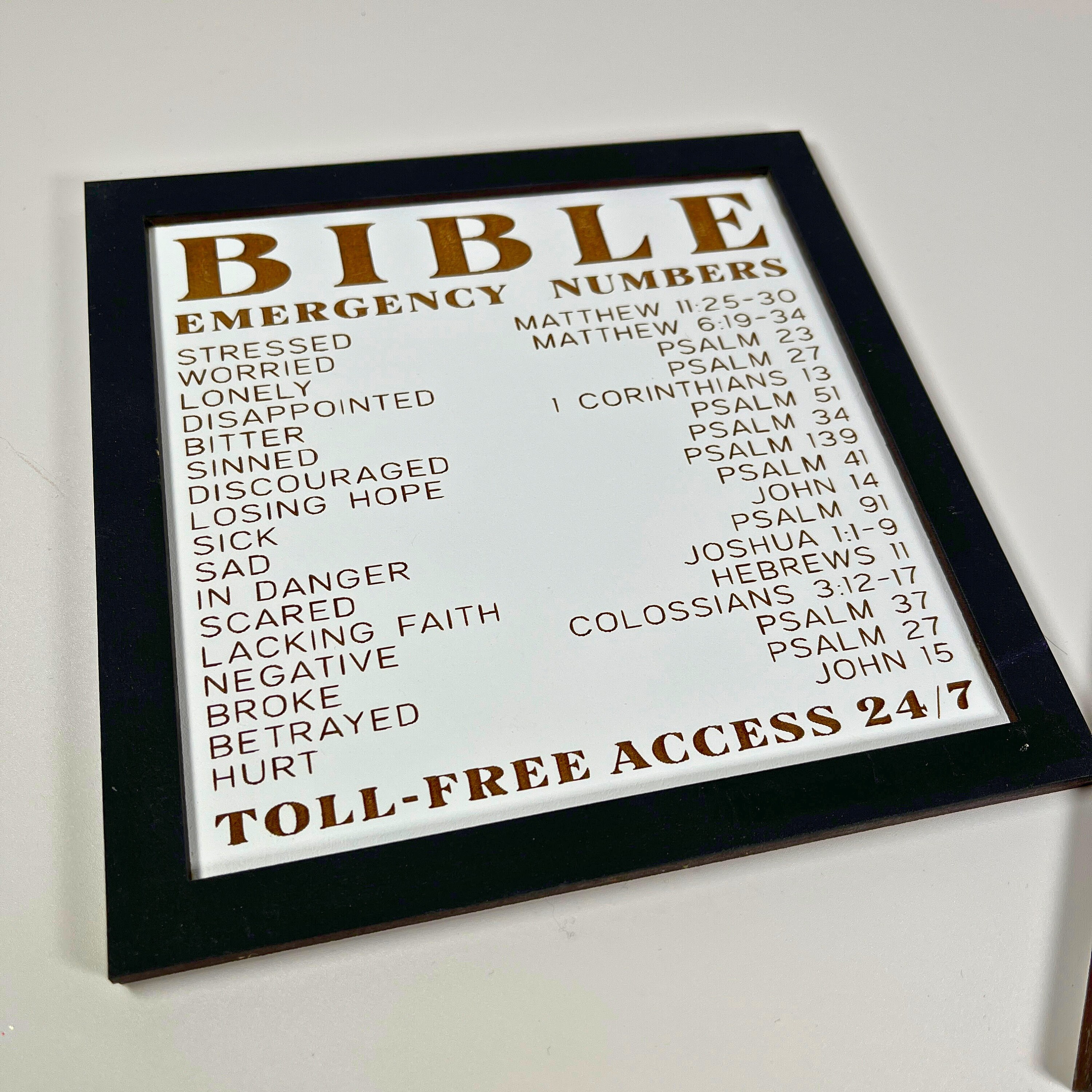 Bible Emergency Numbers, Scripture Wall Art, Christian Decor, Bible ...
