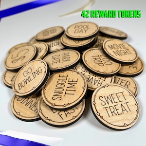 42 Wooden Reward Tokens, Rewards for Kids, Reward System, - Etsy