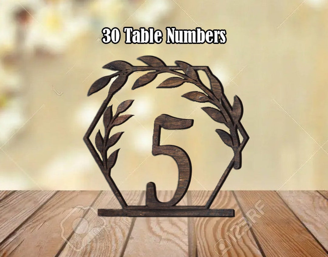 Rustic Laurel Wedding Table Numbers, Table Centerpiece, Wedding Decor ...