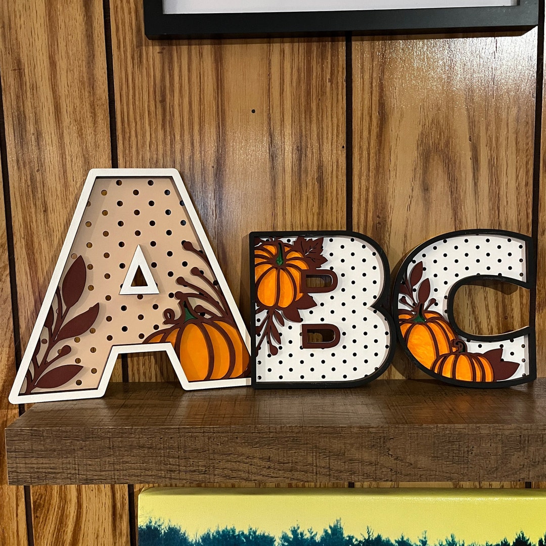 Wooden Pumpkin Letters and Numbers: Farmhouse Fall Decor - Etsy