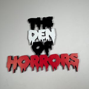The Horror Den Wall Sign Door Sign Shelf Art, Movie Room Display Gift ...
