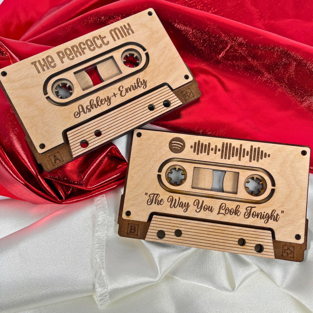 Personalized Wooden Cassette Tape: Spotify Playlist, Unique Couple ...