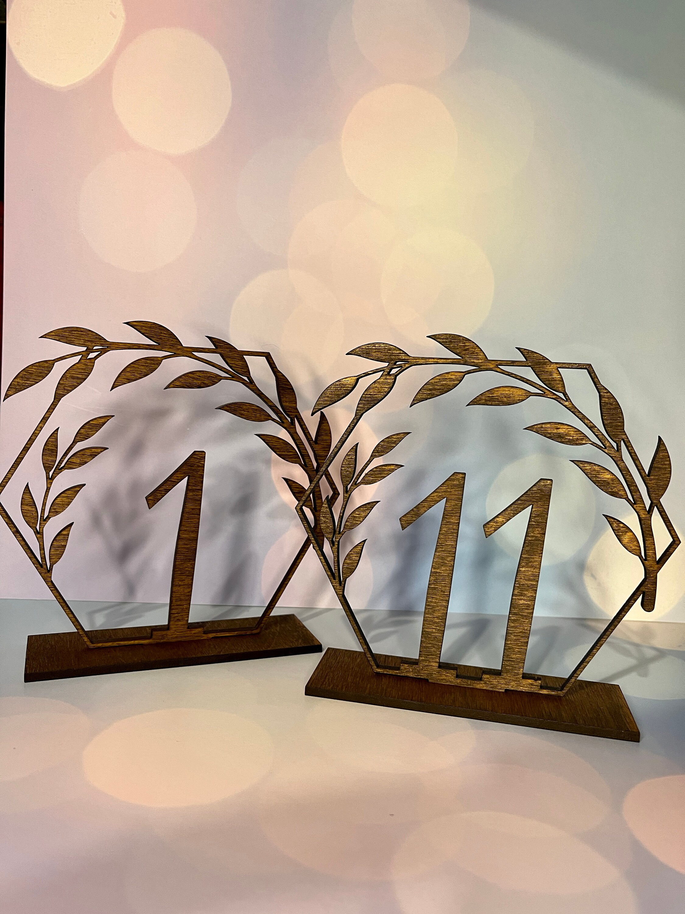 Rustic Laurel Wedding Table Numbers, Table Centerpiece, Wedding Decor ...