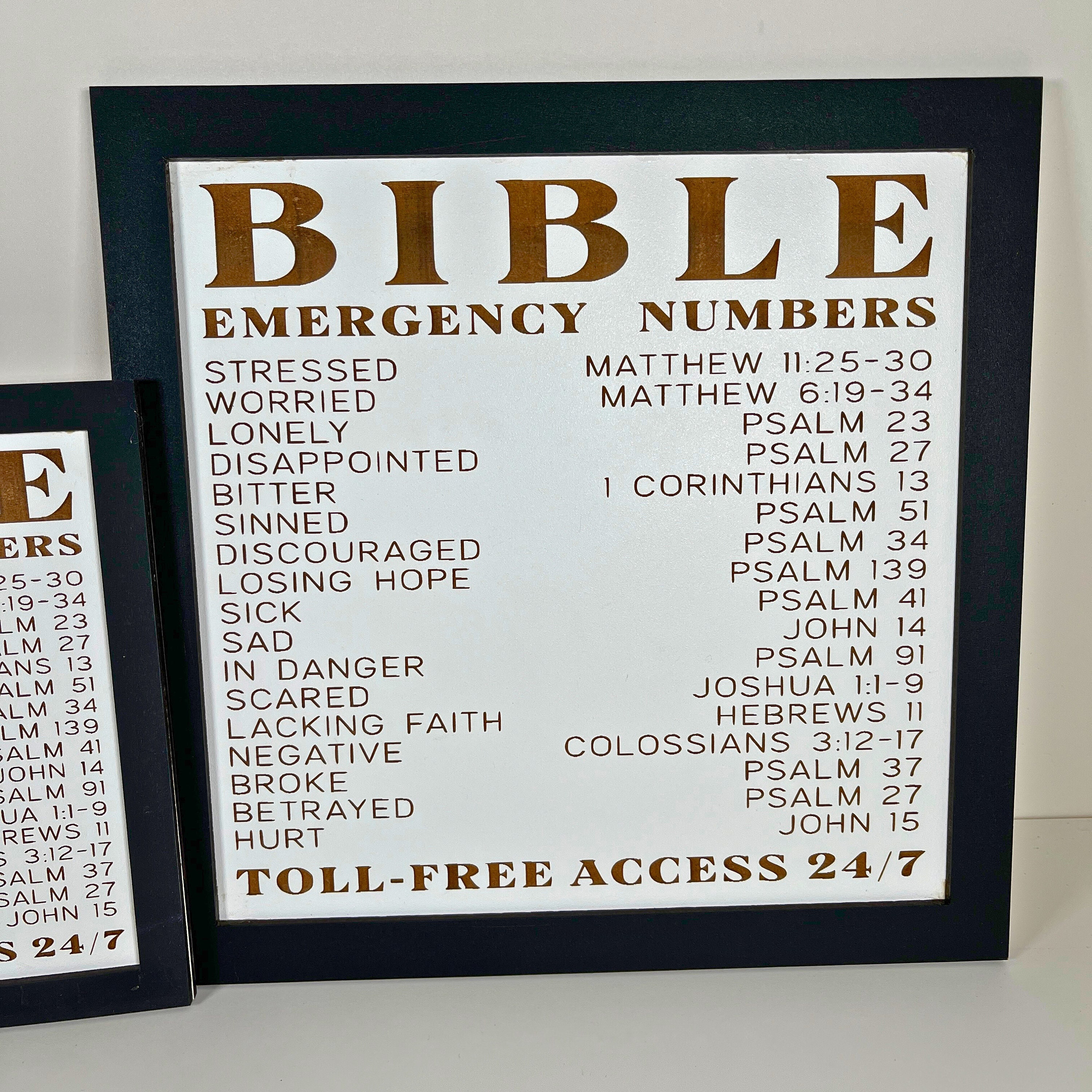 Bible Emergency Numbers, Scripture Wall Art, Christian Decor, Bible ...