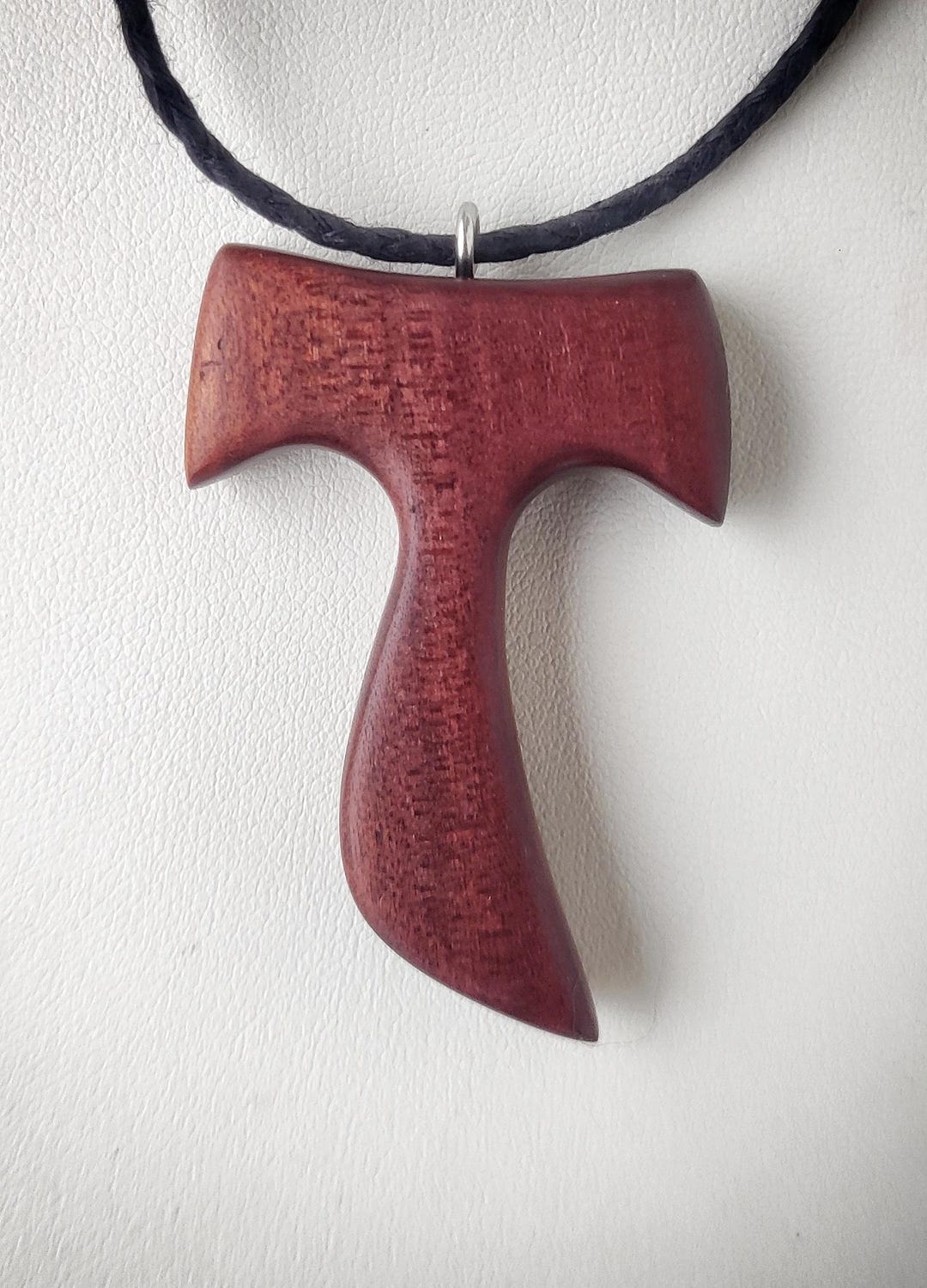 Handmade Necklace With Franciscan Tau Pendant in Australian Redheart ...