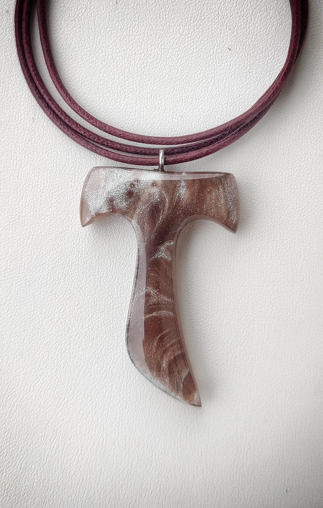 Handmade Necklace With Franciscan Tau Pendant in Epoxy Resin 5 X 4 Cm ...