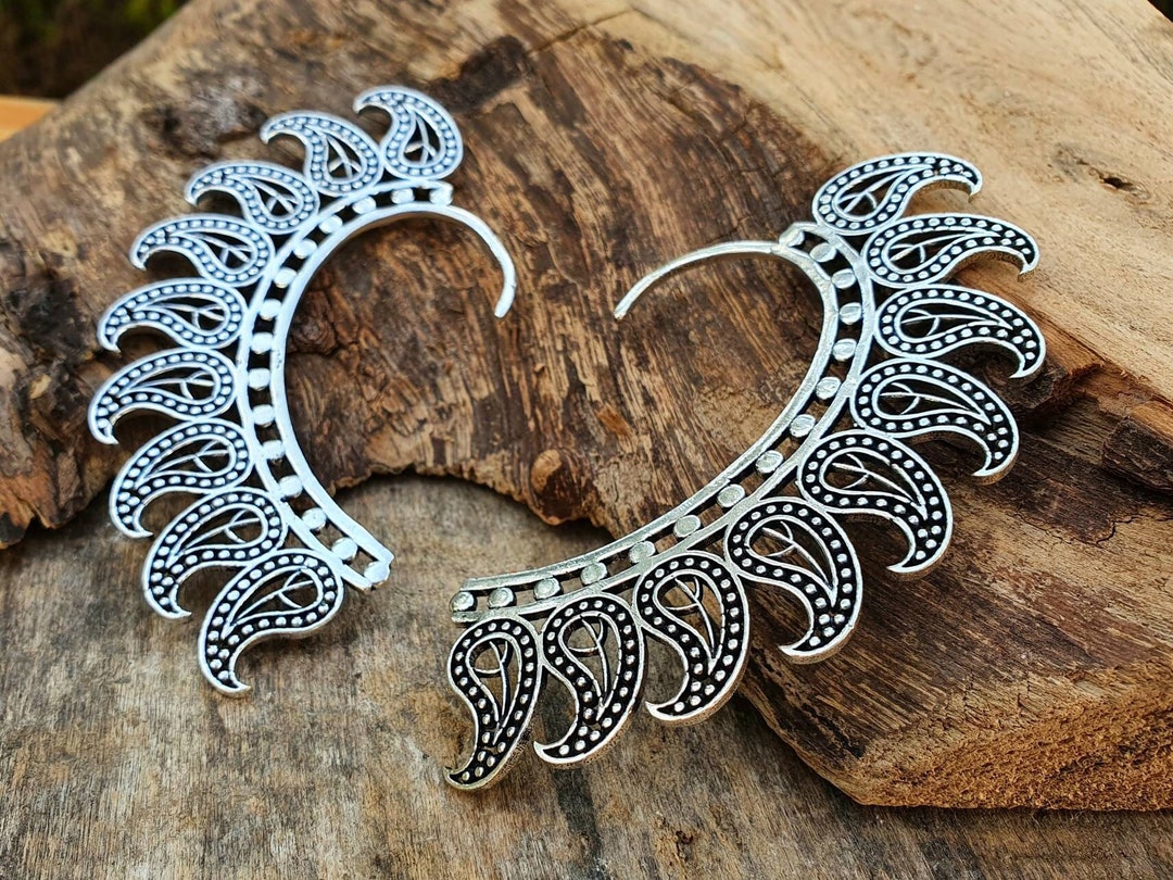 Silver Ear Cuff Teardrop Design / Tribal / Boho / Costume / Fancy Dress ...