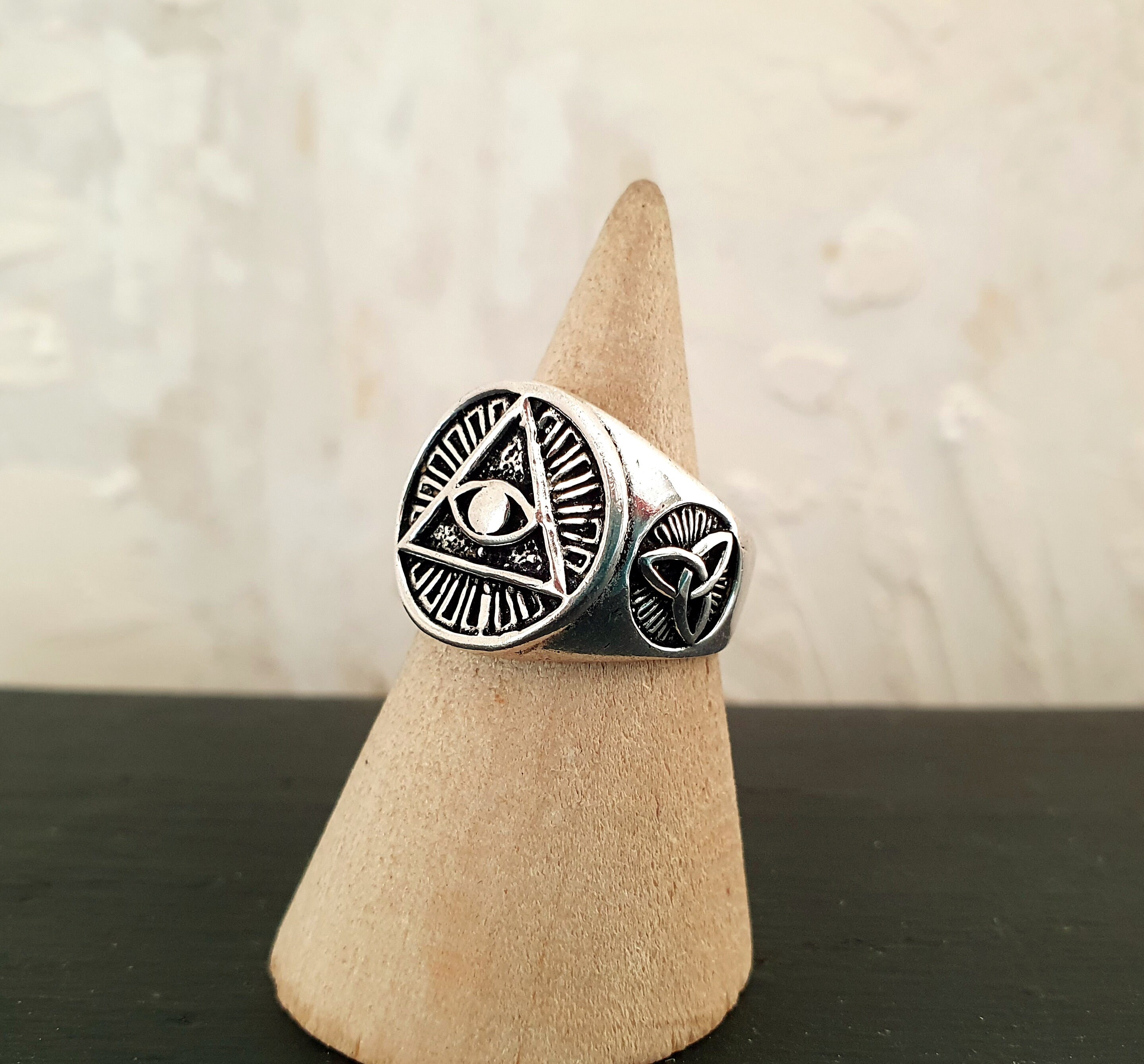 Silver Eye of Providence Ring / Mens Ring / Illuminati / Signet Ring ...