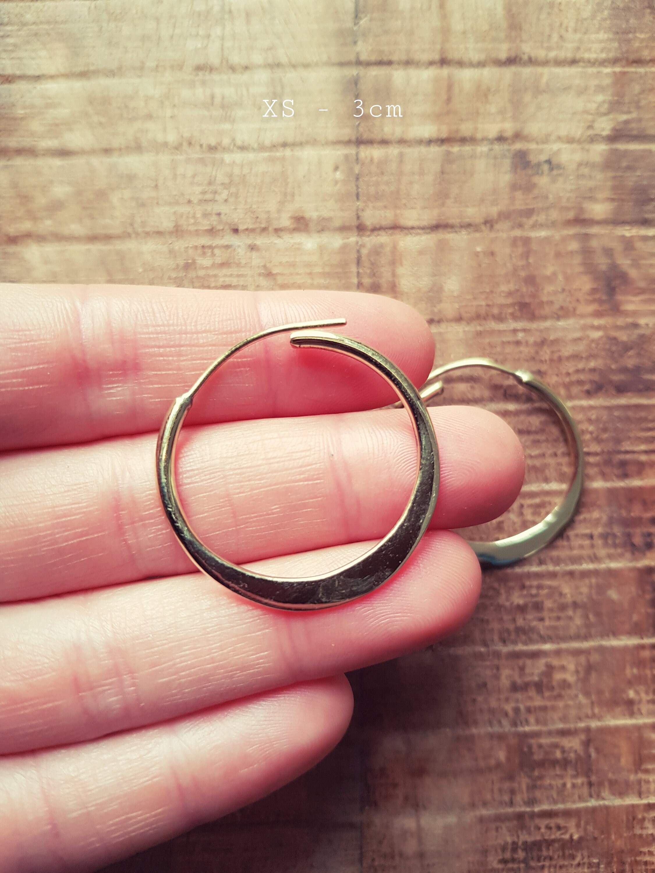 Rustic Gold Hoops / Hammered Flat / Brass Hoops / Ethnic Boho | Etsy