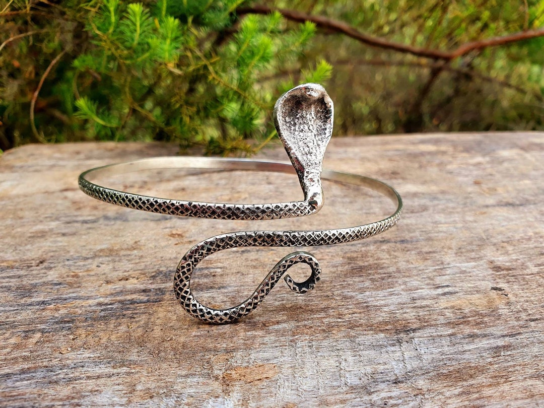 Silver Snake Arm Bracelet / Boho / Tribal / Spiral / Ethnic / Rustic ...