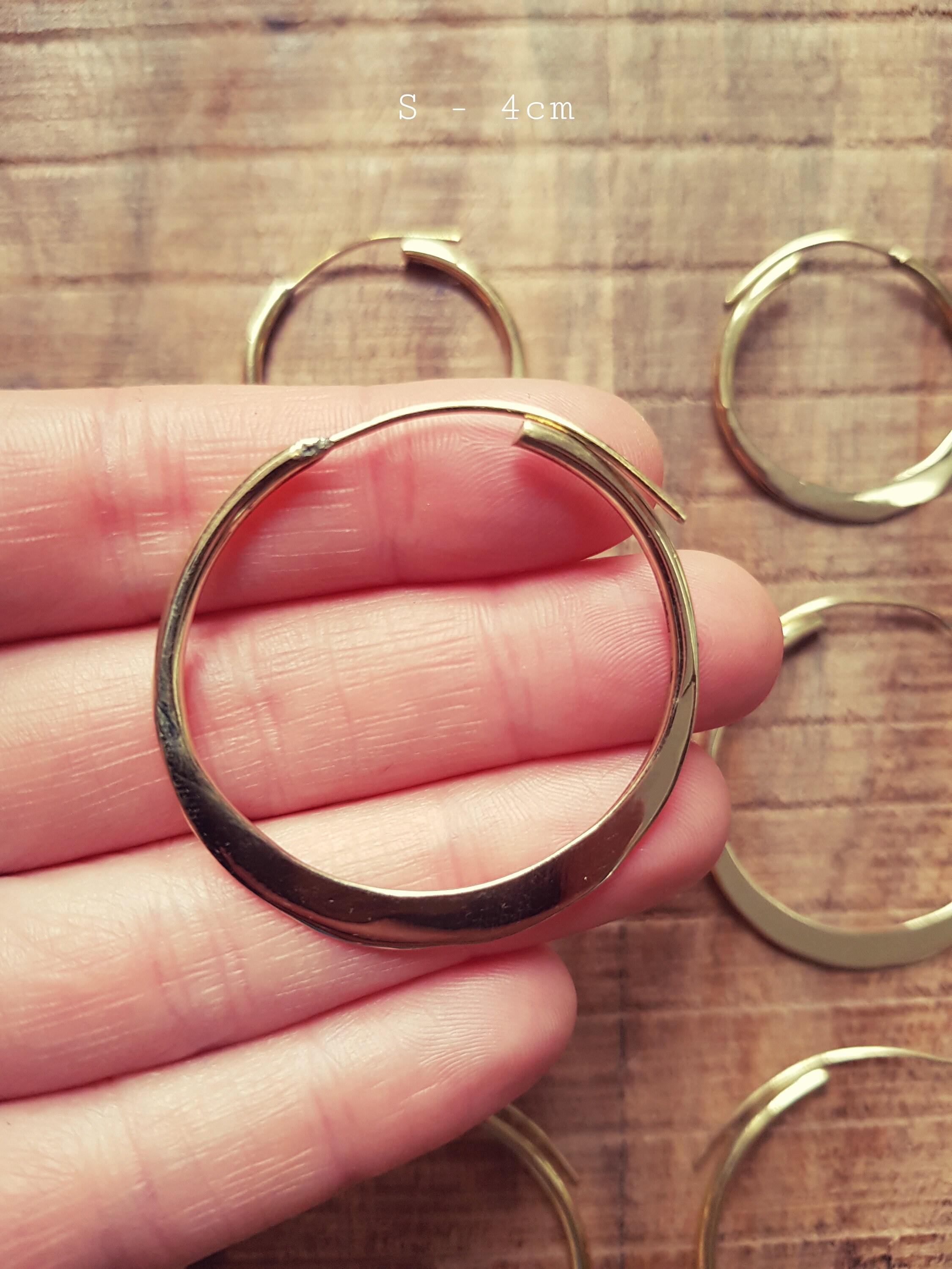 Rustic Gold Hoops / Hammered Flat / Brass Hoops / Ethnic Boho | Etsy