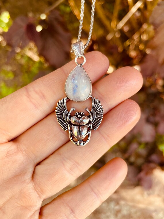 Silver scarab pendant store
