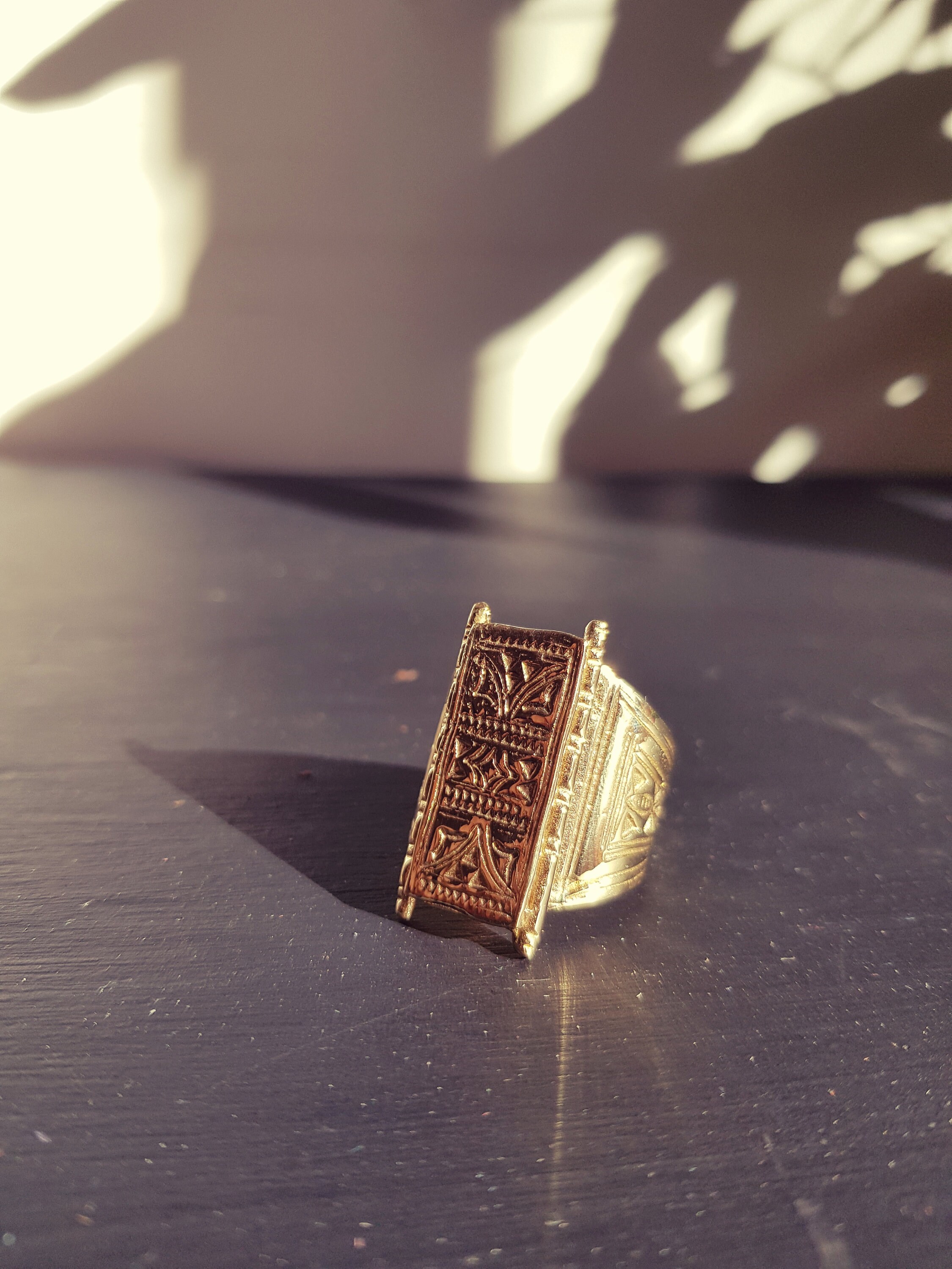 Gold Tuareg Ring / Mens Ring / African Ring / Signet Ring / Mayan ...