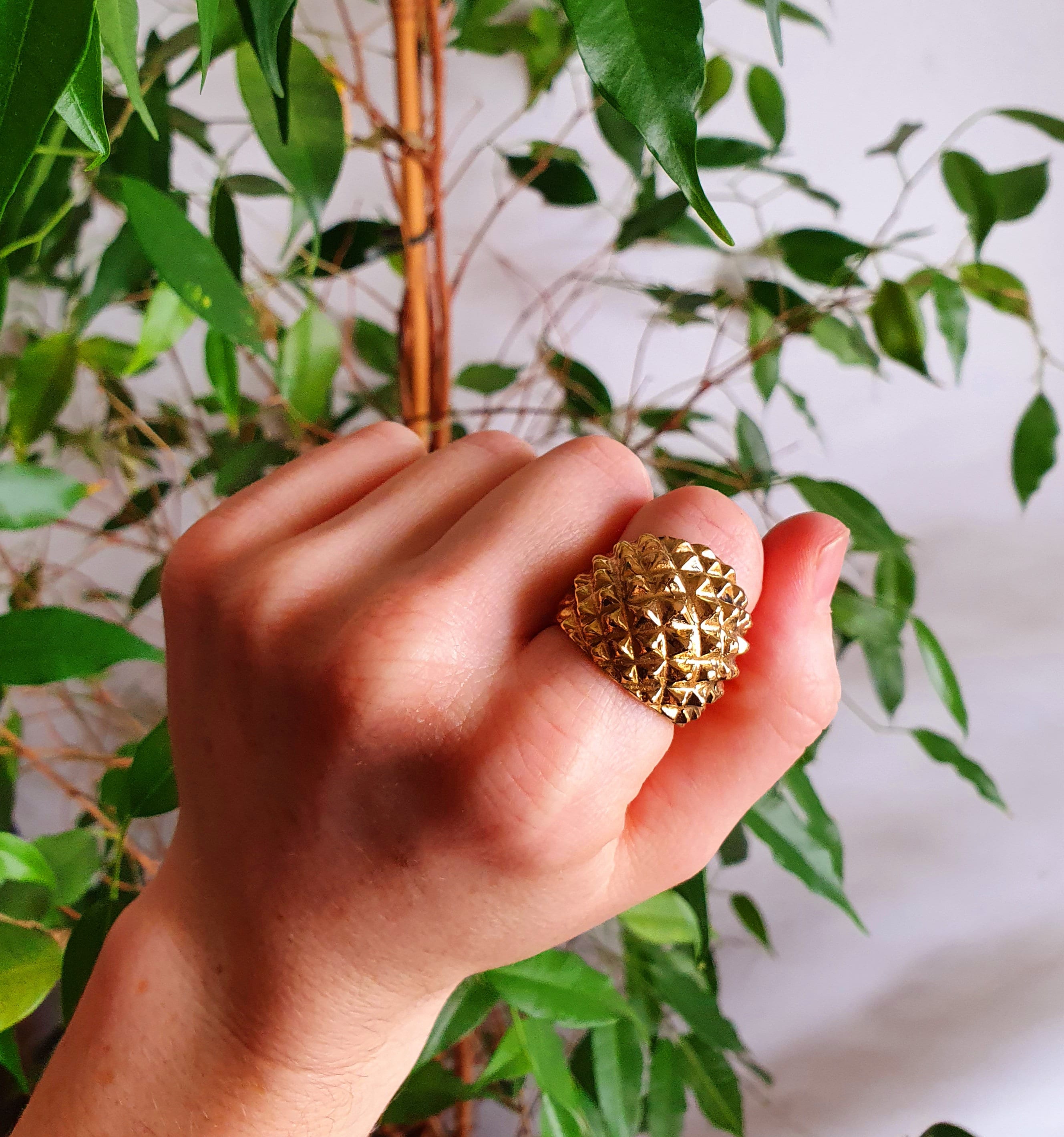 Gold Spike Ring / Mens Ring / Large Size / Goth / Punk / | Etsy