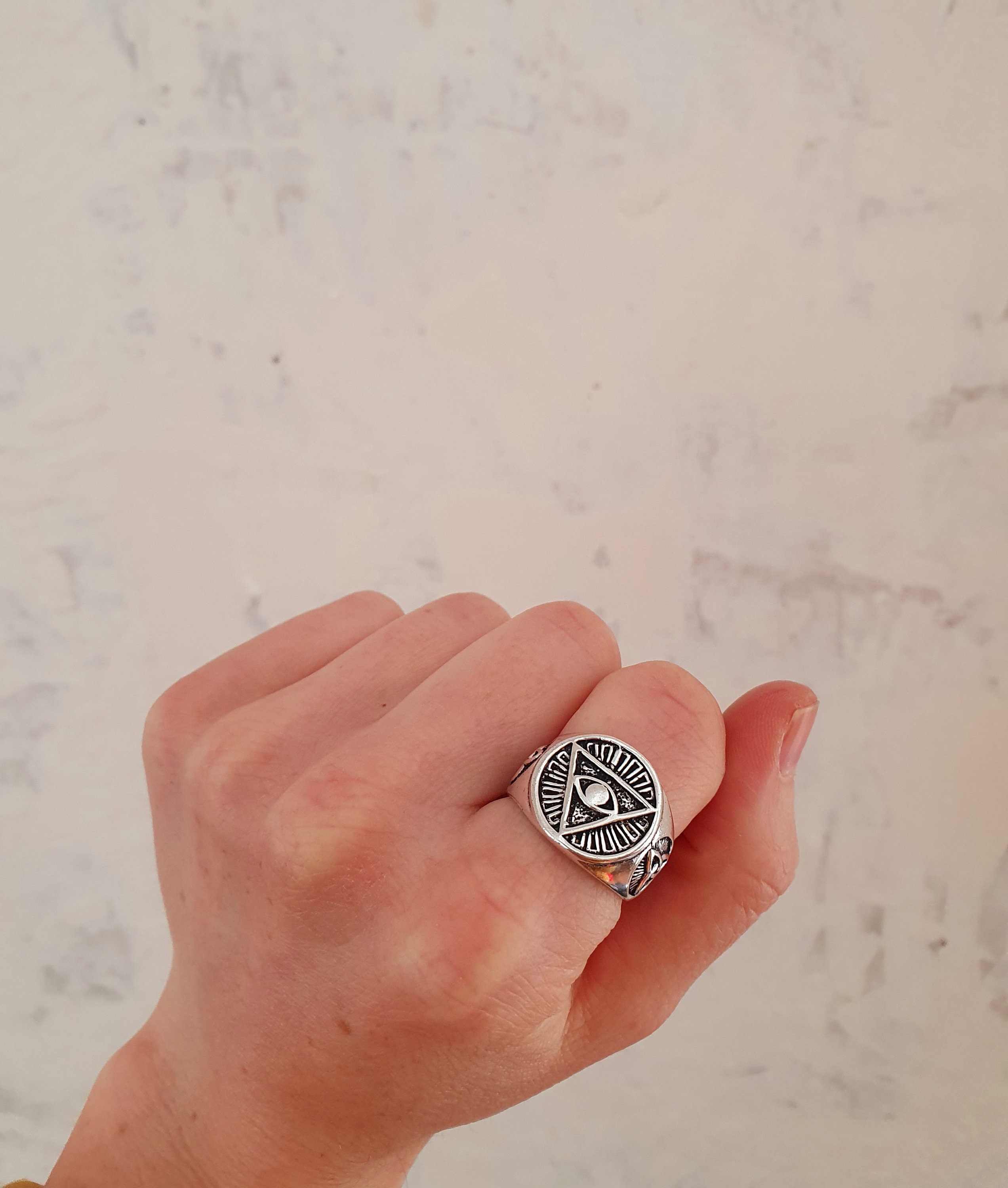 Silver Eye of Providence Ring / Mens Ring / Illuminati / Signet Ring ...