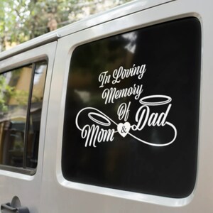 In Loving Memory Decal, Mom and Dad Memorial Decal, Car Decal, Truck ...