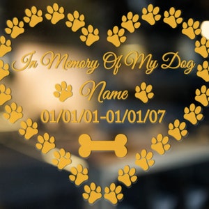 In Loving Memory of My Dog Custom Memorial Decal, Car Decal, Truck ...