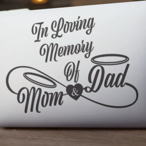 In Loving Memory Decal, Mom and Dad Memorial Decal, Car Decal, Truck ...