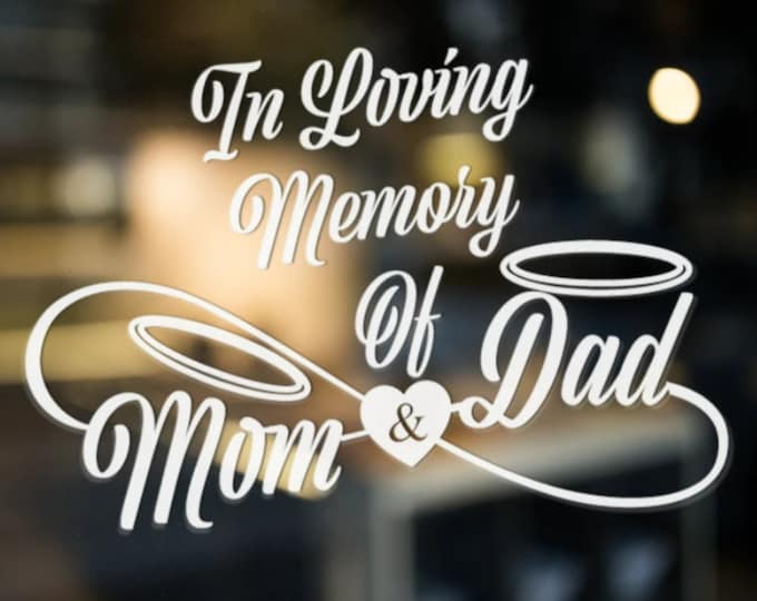 In Loving Memory Decal, Mom and Dad Memorial Decal, Car Decal, Truck ...