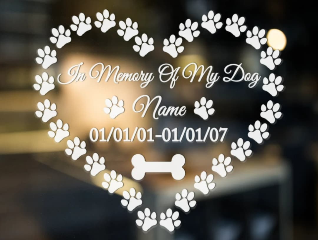 In Loving Memory of My Dog Custom Memorial Decal, Car Decal, Truck ...