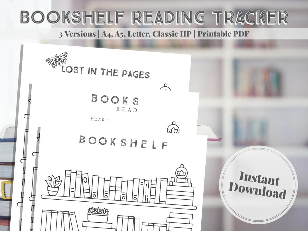 Bookshelf Printable, Bookshelf Reading Tracker, Books Read Printable ...