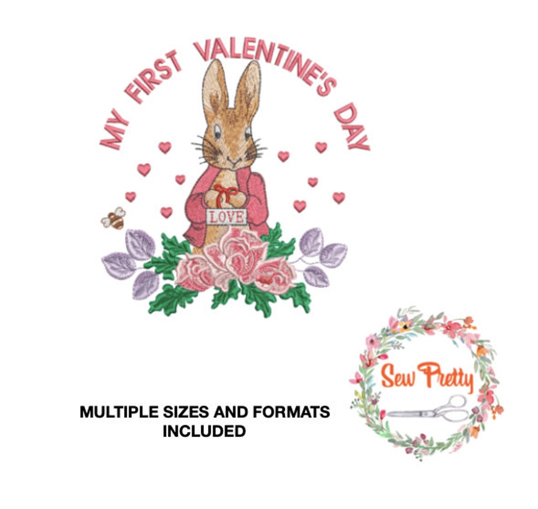 PETER RABBIT VALENTINES Machine Embroidery Pattern File - Etsy