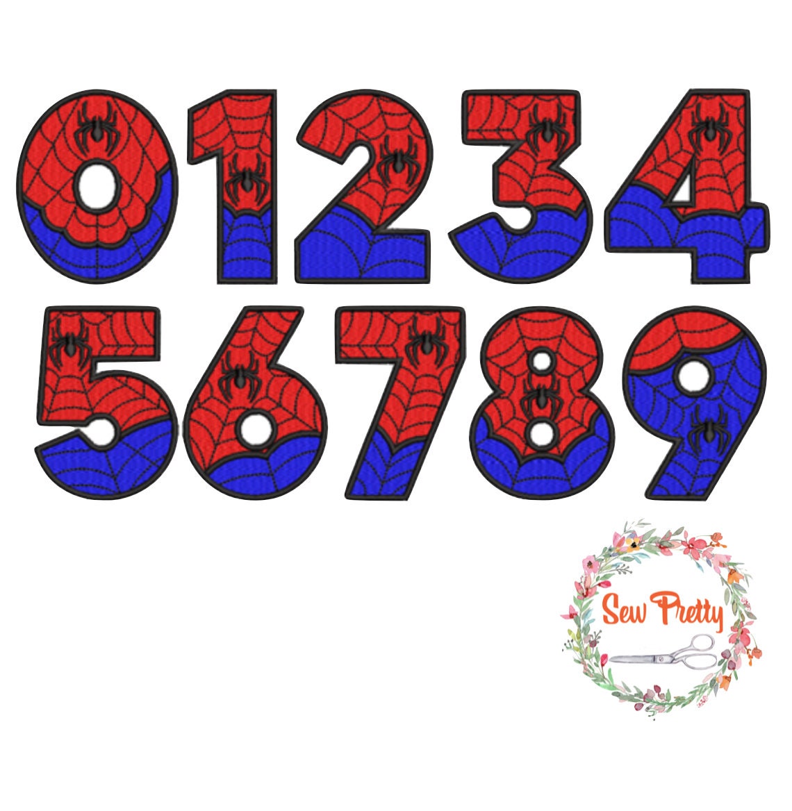 Spiderman Birthday Embroidery Machine Pattern Numbers - Etsy UK