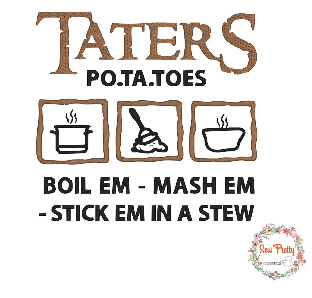 Taters Boil Em Embroidery File LOTR RINGS - Etsy