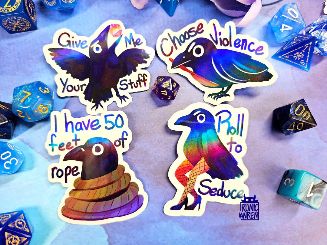 Raven TTRPG Sticker Set Holographic - Etsy