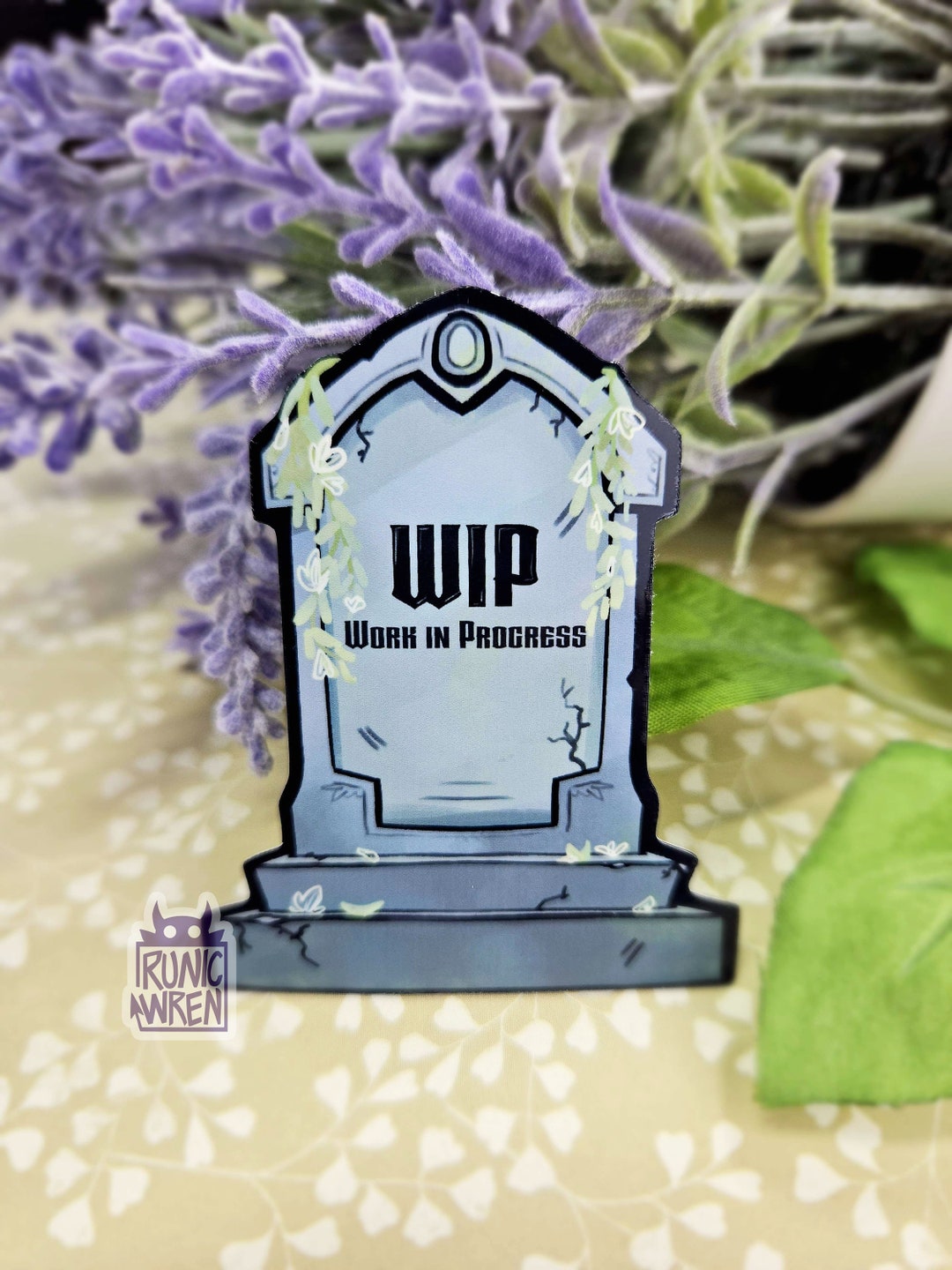 Work in Progress Tombstone Sticker - Etsy